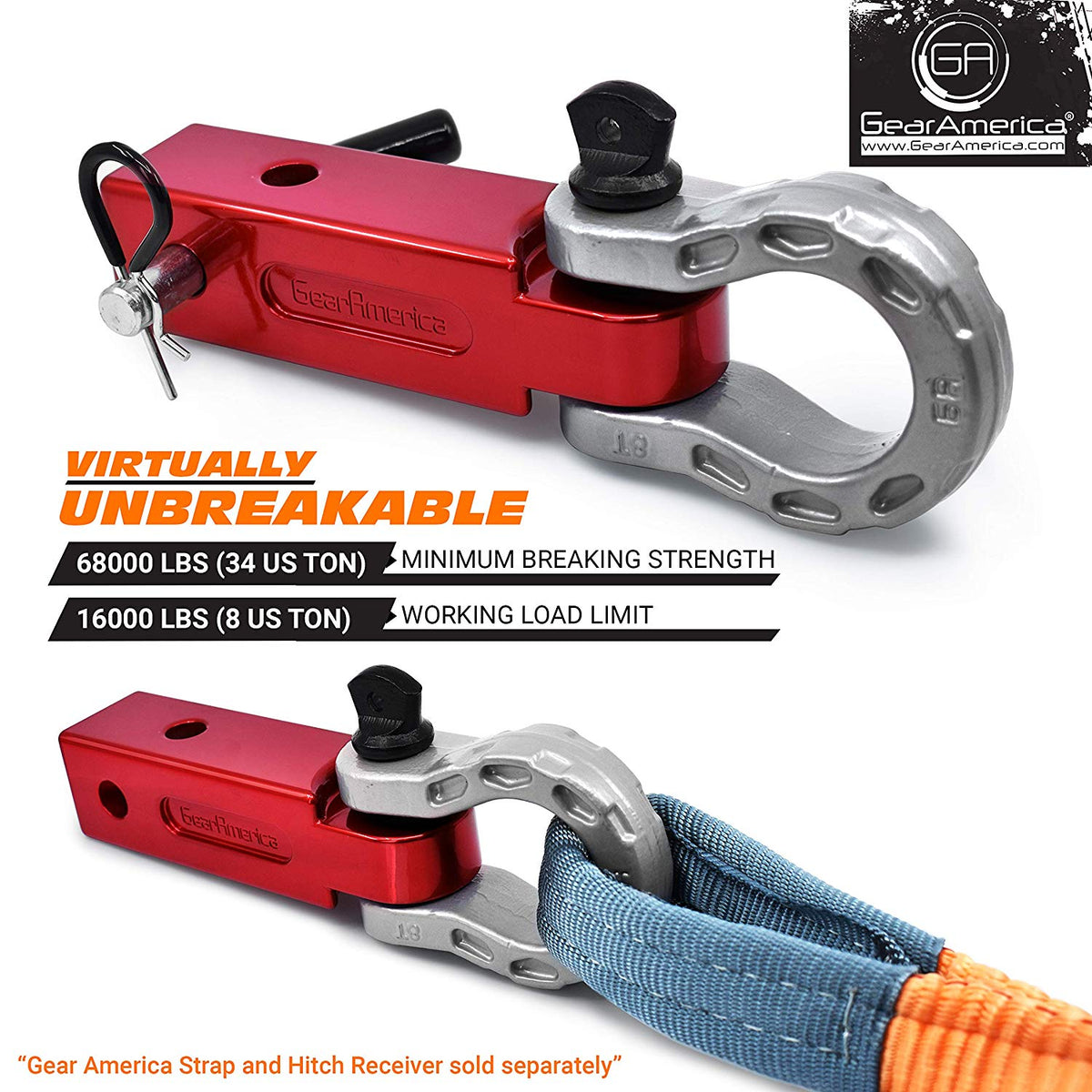 Mega Shackles ® - Silver (2PK) | Forged Carbon Steel | 68,000 lbs MBS ...