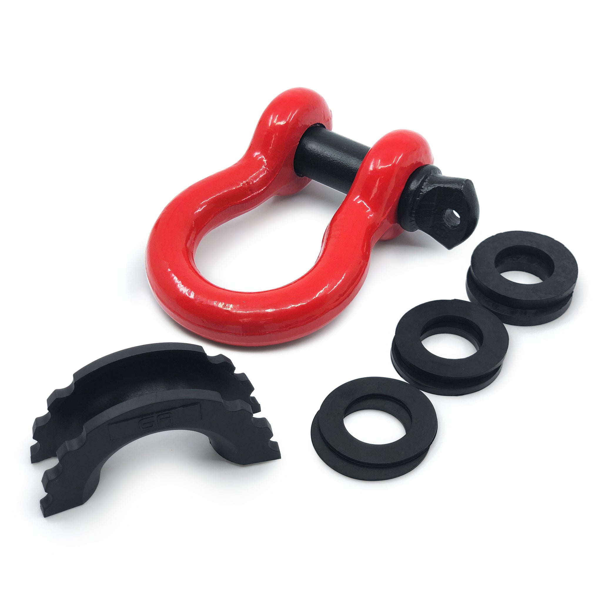 Heavy Duty D Ring Shackles - Red with Isolators (2PK) | 58,000 lbs (29 ...
