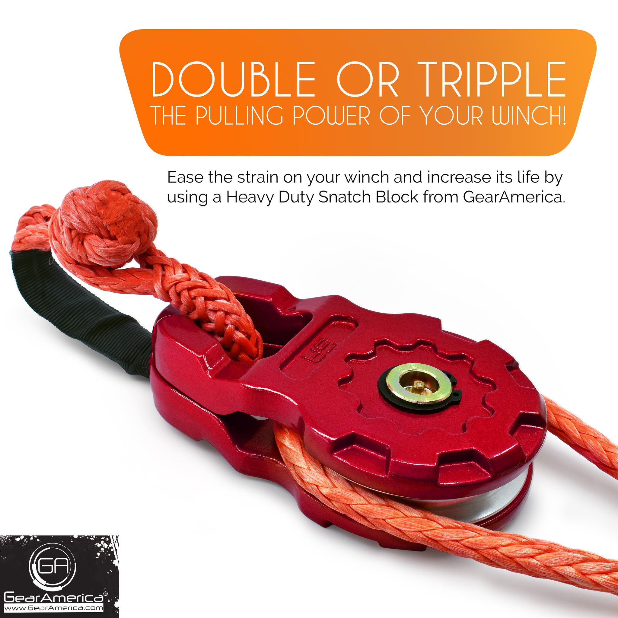 ULTRA Snatch Block Pulley Red | 20T MBS (Aluminum) | Best for Syntheti ...