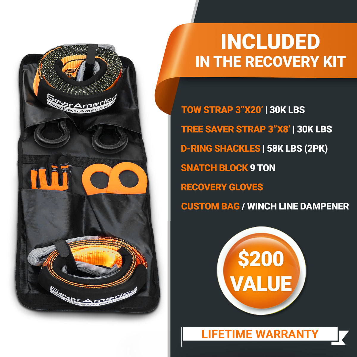 Ultimate Winching & Rigging Off-Road Recovery Kit (Black D Rings) | Es ...